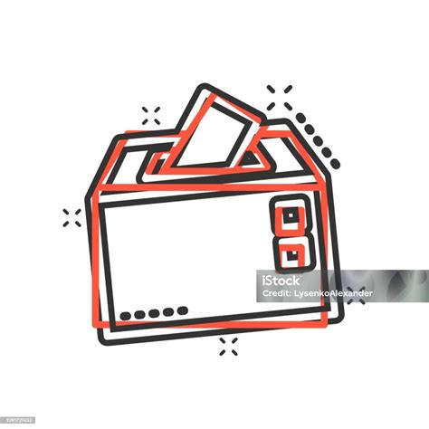 선거 유권자 상자 아이콘 만화 스타일입니다 투표 제안 벡터 만화 그림 그림 선거 투표 비즈니스 개념 스플래시 효과입니다 0명에 대한 스톡 벡터 아트 및 기타 이미지 Istock