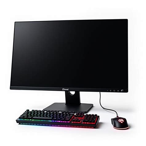 A Black Computer Monitor With A Rainbow Colored Keyboard Premium Ai