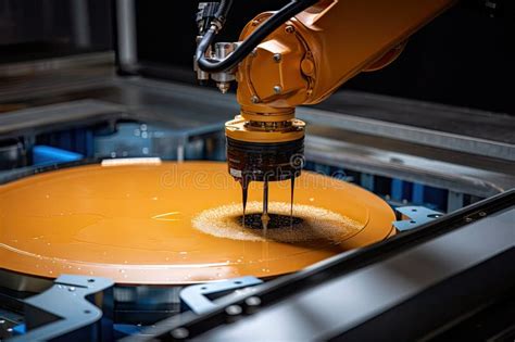 A Robotic Coating System Spraying A Layer Of Protective Lacquer Onto