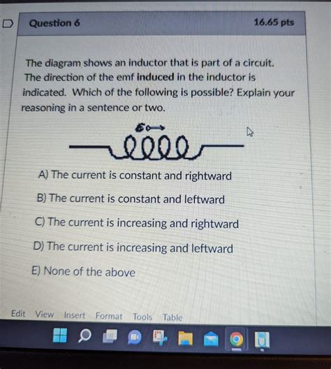 Solved Question Pts The Diagram Shows An Inductor Chegg