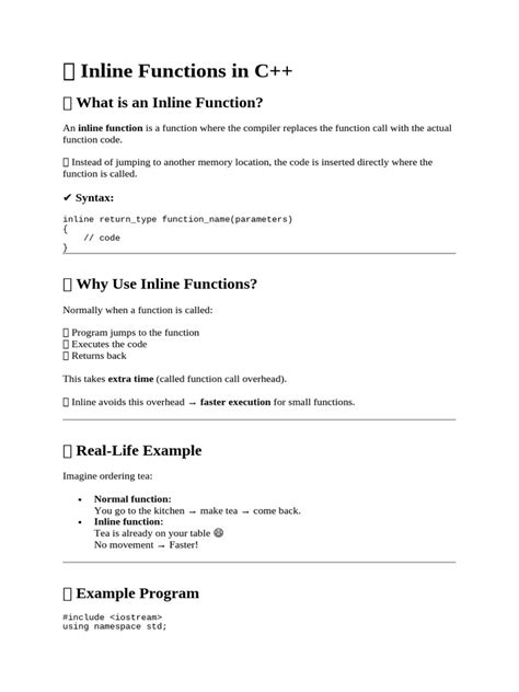 Inline Functions And Default Arguments Pdf Parameter Computer