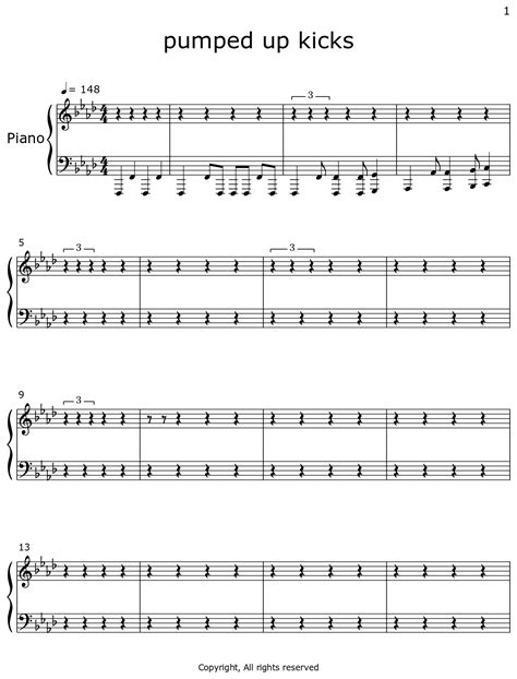Pumped Up Kicks Sheet Music For Piano