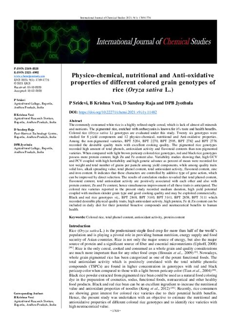 Pdf Physico Chemical Nutritional And Anti Oxidative Properties Of Different Colored Grain