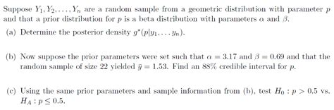 solved suppose y1 y2 yn are a random sample from a