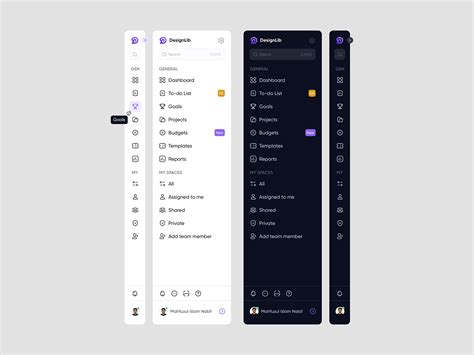 Sidebar UI Deign On Behance