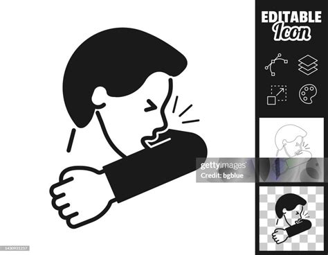 Cough Or Sneeze Into Elbow Icon For Design Easily Editable High Res