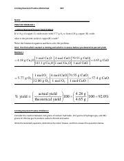 Limiting Reactant Practice Problems KEY Pdf Limiting Reactant Practice Worksheet KEY Name