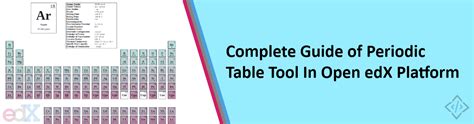 Complete Guide Of Periodic Table Tool In Open EdX Platform