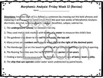 Morphemic Analysis Grade 5 Weeks 10 12 By See Us Learn TPT
