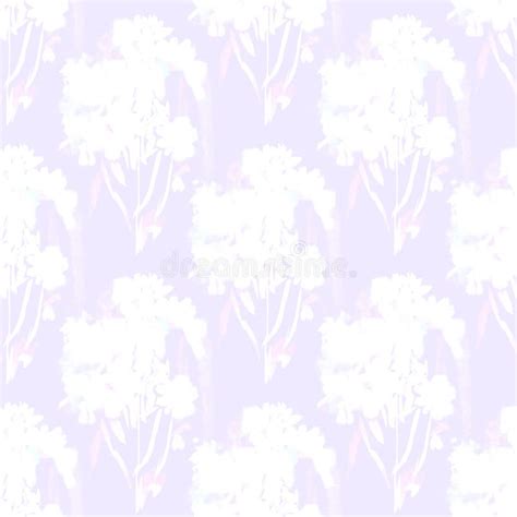 Seamless Patterns With Violet Watercolor Summer Flowers Stock Illustration Illustration Of