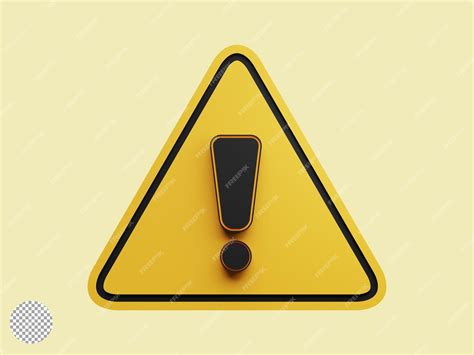 Premium Psd Isolate Of Realistic Yellow Triangle Caution Warning Sing On White Background For