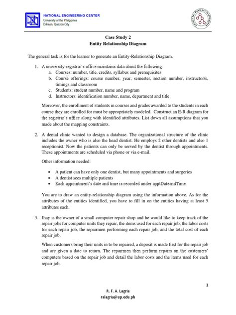 Case 2 Entity Relationship Diagram Pdf Dentist Computing