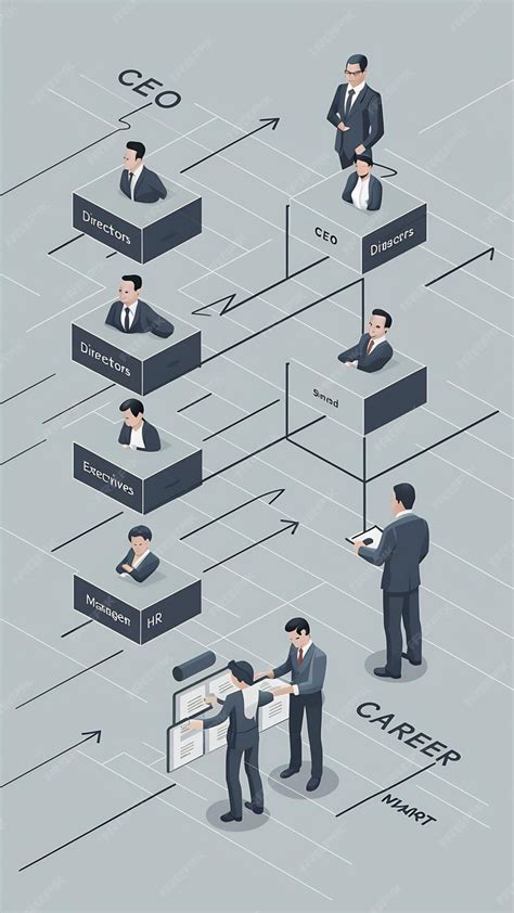 Organization Chart Showing Hierarchy Structure Of Teams In Corporation With Ceo Directors