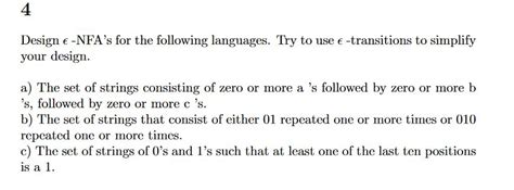 solved design e nfa s following languages try use e transitions