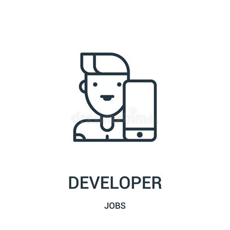 Developer Icon Vector From Jobs Collection Thin Line Developer Outline