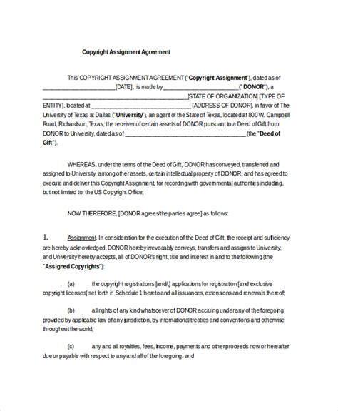 Contract Assignment Agreement Template