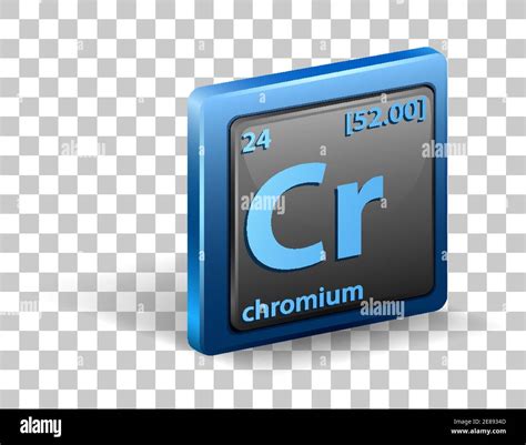 Chromiumchemical Element Chemical Symbol With Atomic Number And Atomic Mass Illustration Stock
