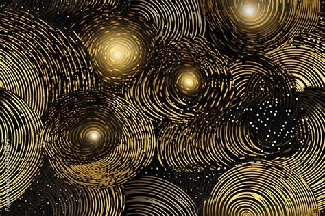 금색과 검은색으로 표시된 금속 느낌 우주 시간 인공지능 생성 Ilustração Do Stock Adobe Stock