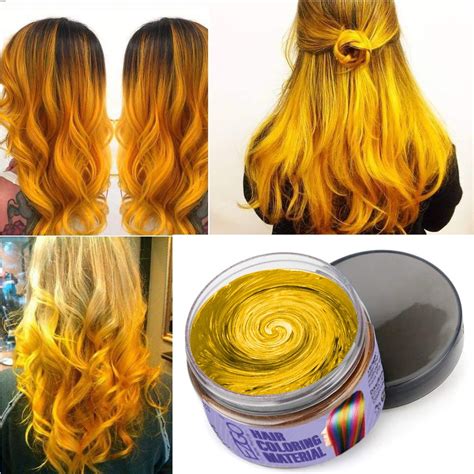Ezgo Hair Color Wax Temporary Hair Coloring Styling Cream Mud Dye Yellow Gold