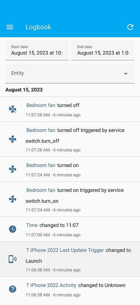 Logbook Timestamps Consistently Off By 6 Minutes Configuration Home