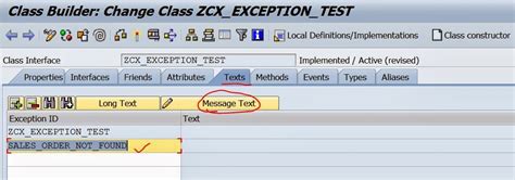 Techsap Using Exception Class With Message Class In Ooabap