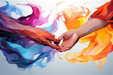 Colorful Vector Art Of A Couples Intertwined Fingers Ai Generated Premium Ai Generated Image