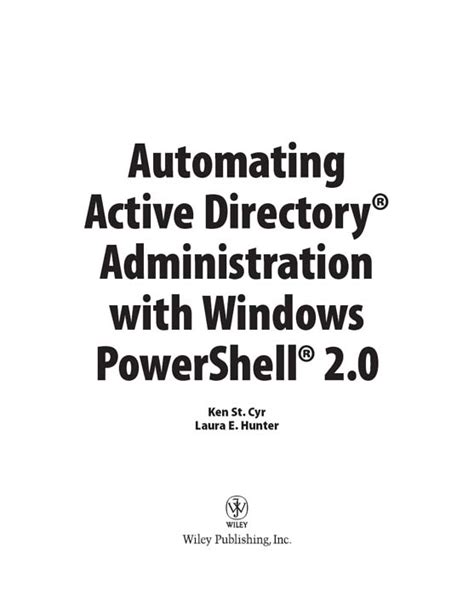 title page automating active directory® administration with windows
