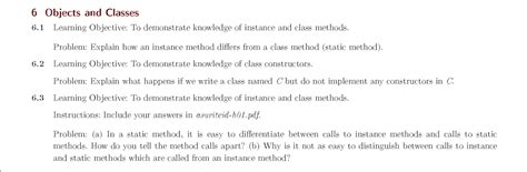 Solved 6 Objects And Classes 61 Learning Objective To