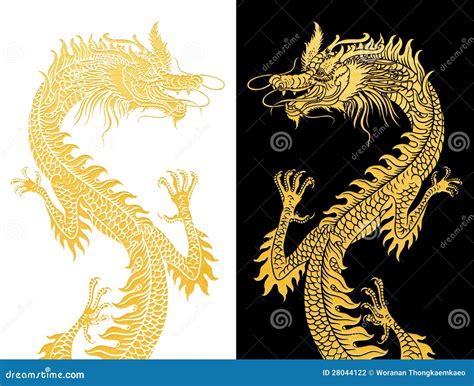 Dragons In Yin And Yang Circle Dragon Symbol Black And White