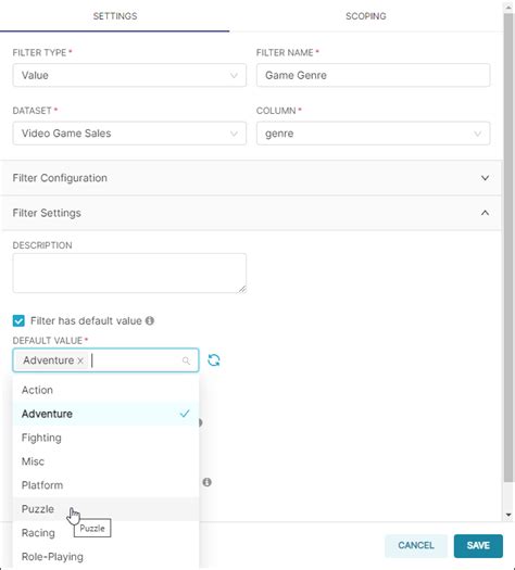 managing values dashboard filtering and drilling
