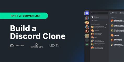 discord clone using next js and tailwind part 2 server list r devto
