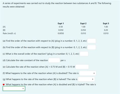 Solved A Series Of Experiments Was Carried Out To Study The Chegg Com
