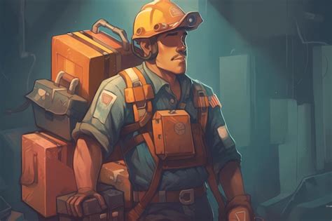 Premium Ai Image An Illustration Of A Man With A Toolbox Dressed In A