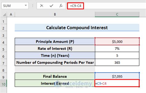 microsoft excel daily compound interest formula design talk