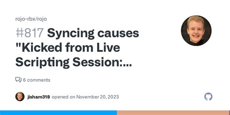 Syncing Causes Kicked From Live Scripting Session Server Received