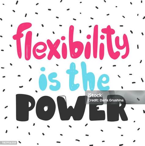 유연성은 힘입니다 소셜 미디어 콘텐츠스티커 벡터 손으로 그린 일러스트 디자인입니다 낱말에 대한 스톡 벡터 아트 및 기타 이미지 낱말 유연성 T 셔츠 Istock