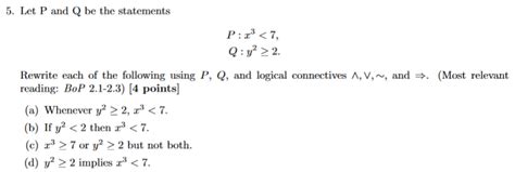 Solved Let P And Q Be The Statements P X