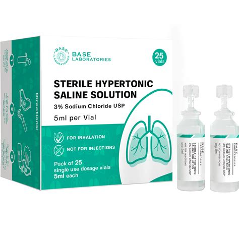 Base Labs 3 Hypertonic Saline Solution For Nebulizer Machine 25