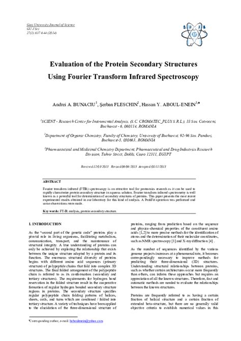 Pdf Evaluation Of The Protein Secondary Structures Using Fourier Transform Infrared Spectroscopy
