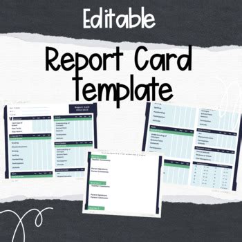 Report Card Template Editable By Miss Arnold Teaches TPT