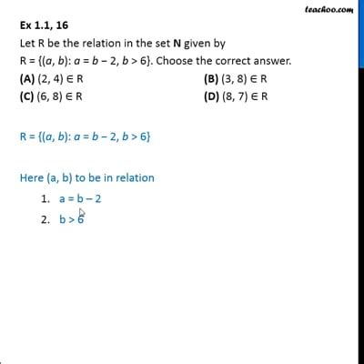 MCQ Let R Be Relation In Set N R A B A B B