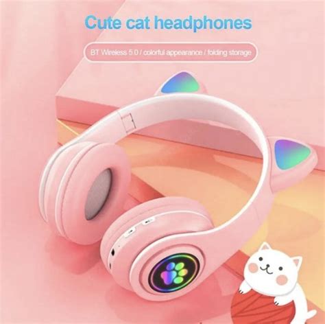 Kinderkoptelefoon Met Verlichting Headset Poes Met Verlichting Cat Headphone Bol