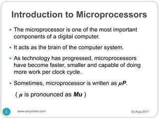 Introduction To Microprocessor Ppt
