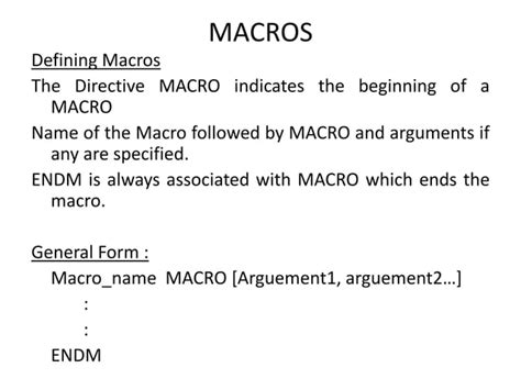 Chap6 Procedures And Macros Pptx Web Development Internet