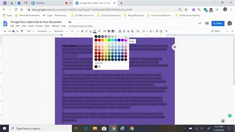 Google Docs Add Color To Your Document YouTube