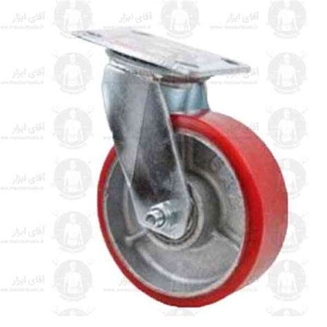 چرخ صنعتی کفی متحرک با روکش پلی اورتان با تحمل وزن 20 تا 45 کیلوگرمی