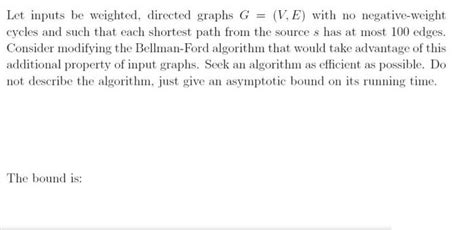 Solved Let Inputs Be Weighted Directed Graphs Gve With