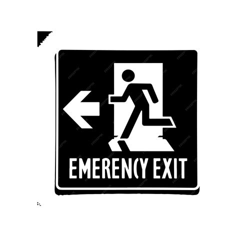Emergency Exit Silhouette Sign Vector Illustration Premium Ai