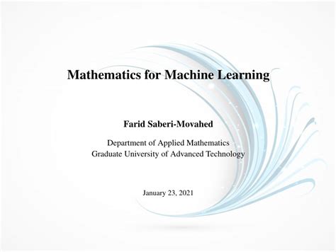 PDF Mathematics For Machine Learning