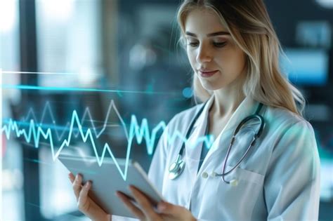 Female Healthcare Professional Analyzing Patient Data In A Modern